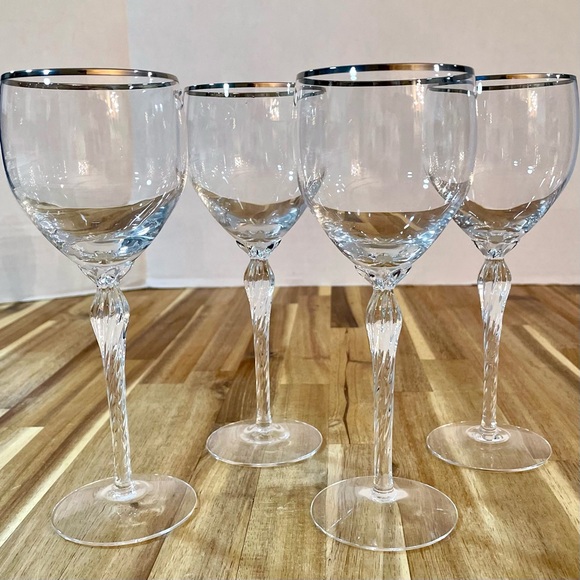 Lenox | Dining | Lenox Madison Platinum Rim Blown Crystal Wine Glasses ...